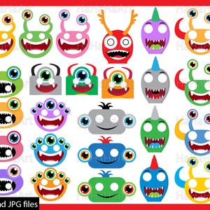 Cute Monsters Props V2 Clipart PDF JPG Digital Graphic Design ...