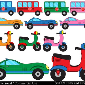 Cars Set Clipart Digital Clip Art Graphics, Personal, Commercial Use 65 ...