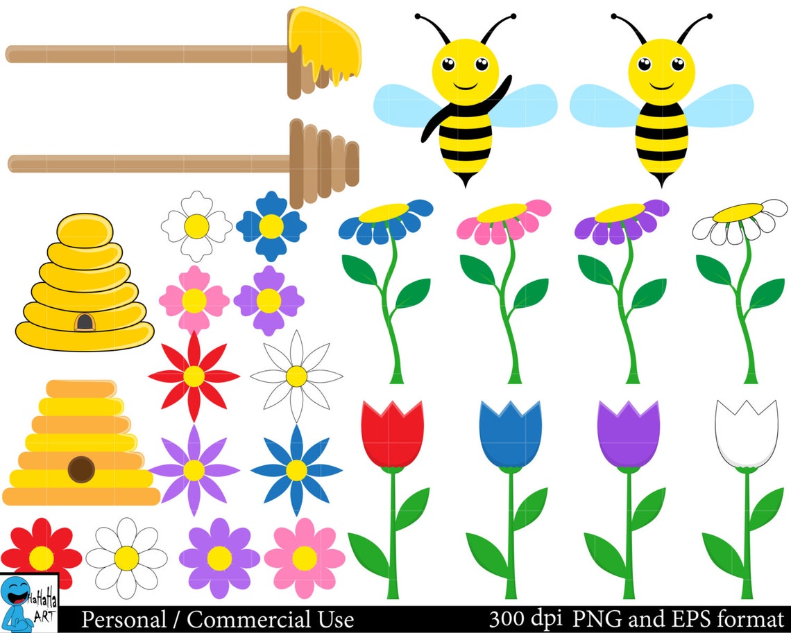 Bees Set Clipart - Digital Clip Art Graphics, Personal, Commercial Use ...