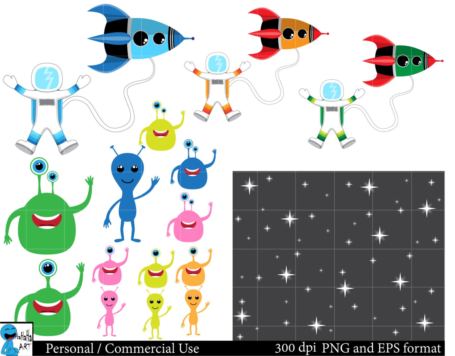 Space Set Clipart Digital Clip Art Graphics Personal - Etsy