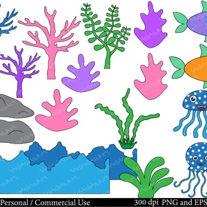 Sea Animals Set Clipart - Digital Clip Art Graphics, Personal ...