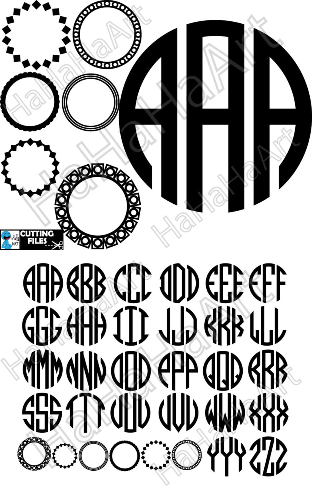Black Monogram Alphabet V1 - Cutting Files Svg Png Jpg Eps Dxf Digital ...