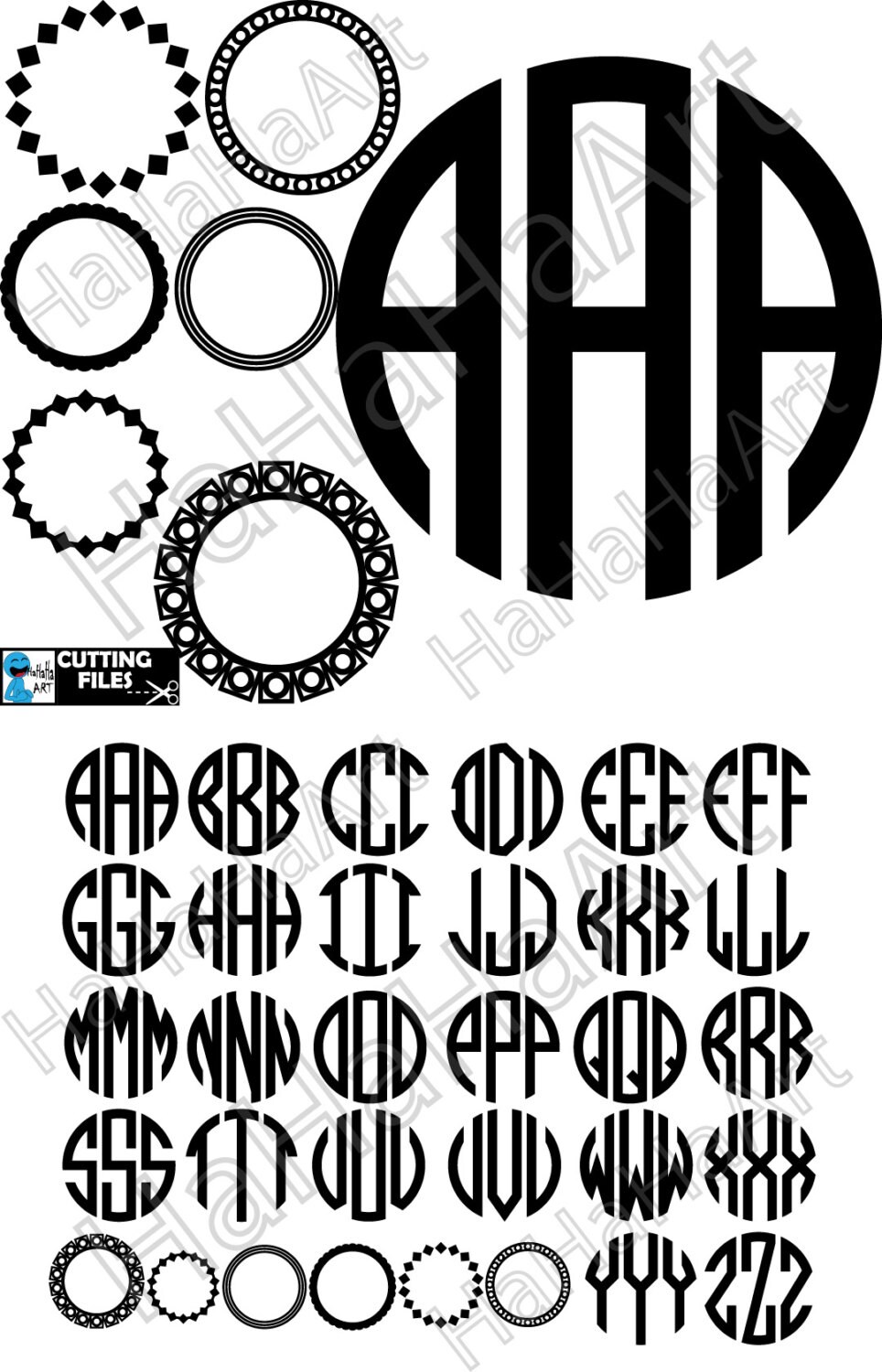 Black Monogram Alphabet V1 Cutting Files Svg Png Jpg Eps Dxf | Etsy