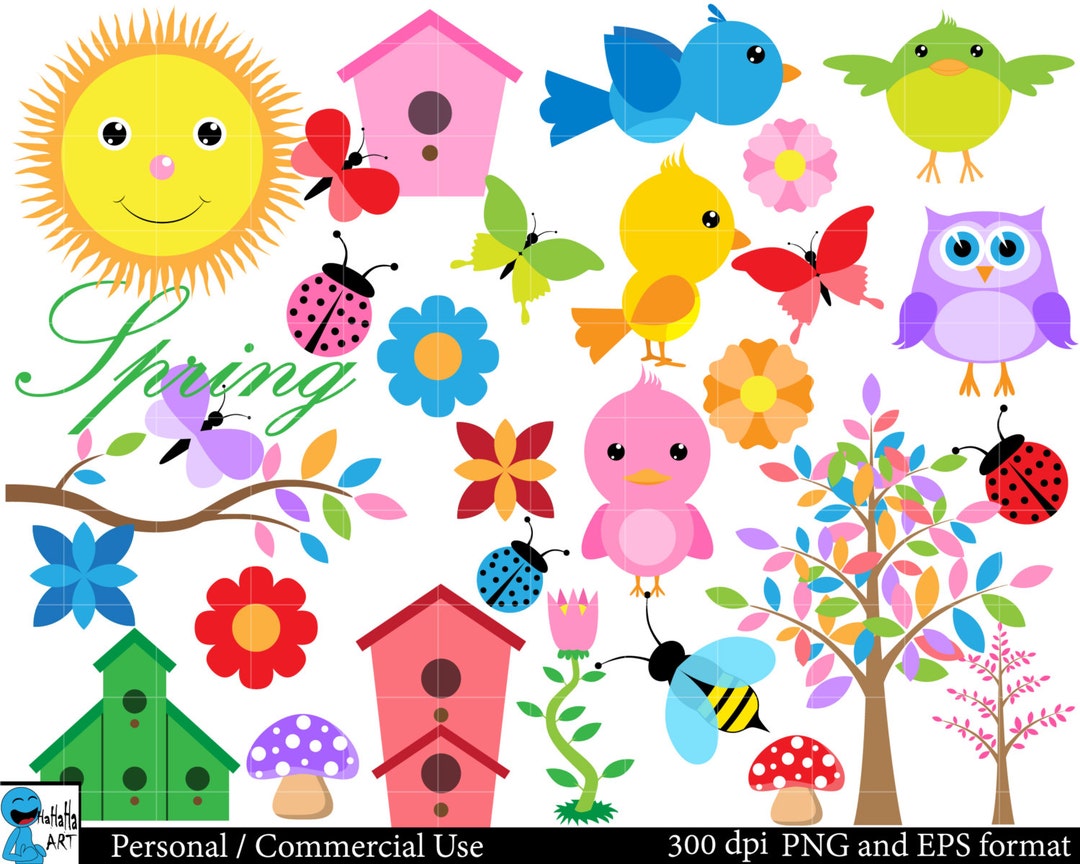 Spring and Summer Set Clipart-151 PNG Files - Digital Clip Art Graphics ...