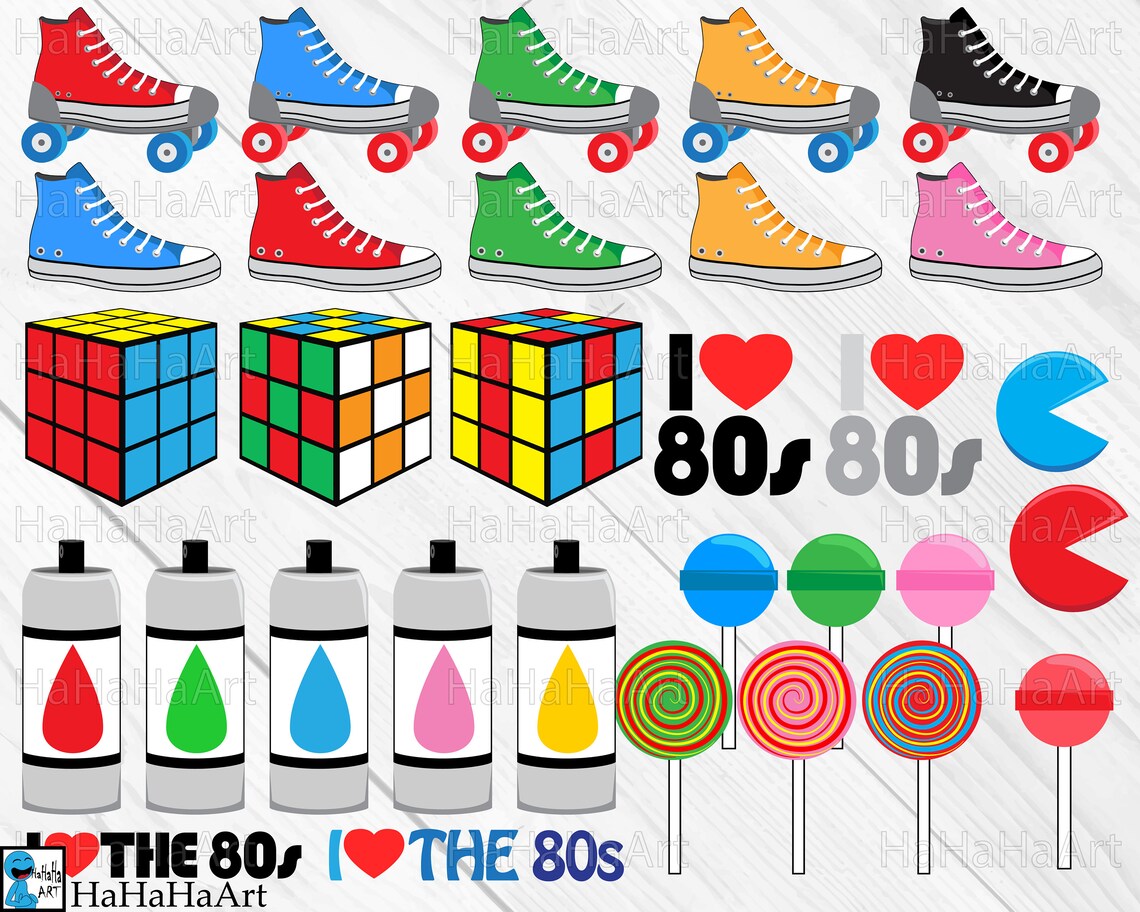 I Love The 80s v2 Clip art / Cutting Files svg eps dxf png | Etsy