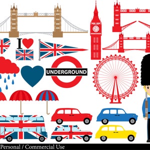 London UK - Set Clipart - Digital Clip Art Graphics, Personal ...
