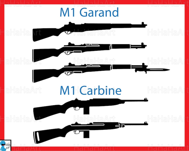 M1 Rifle - Clipart / Cutting Files Svg Png Jpg Dxf Digital Graphic ...