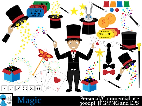 The Magic Show Set Clipart Digital Clip Art Graphics | Etsy