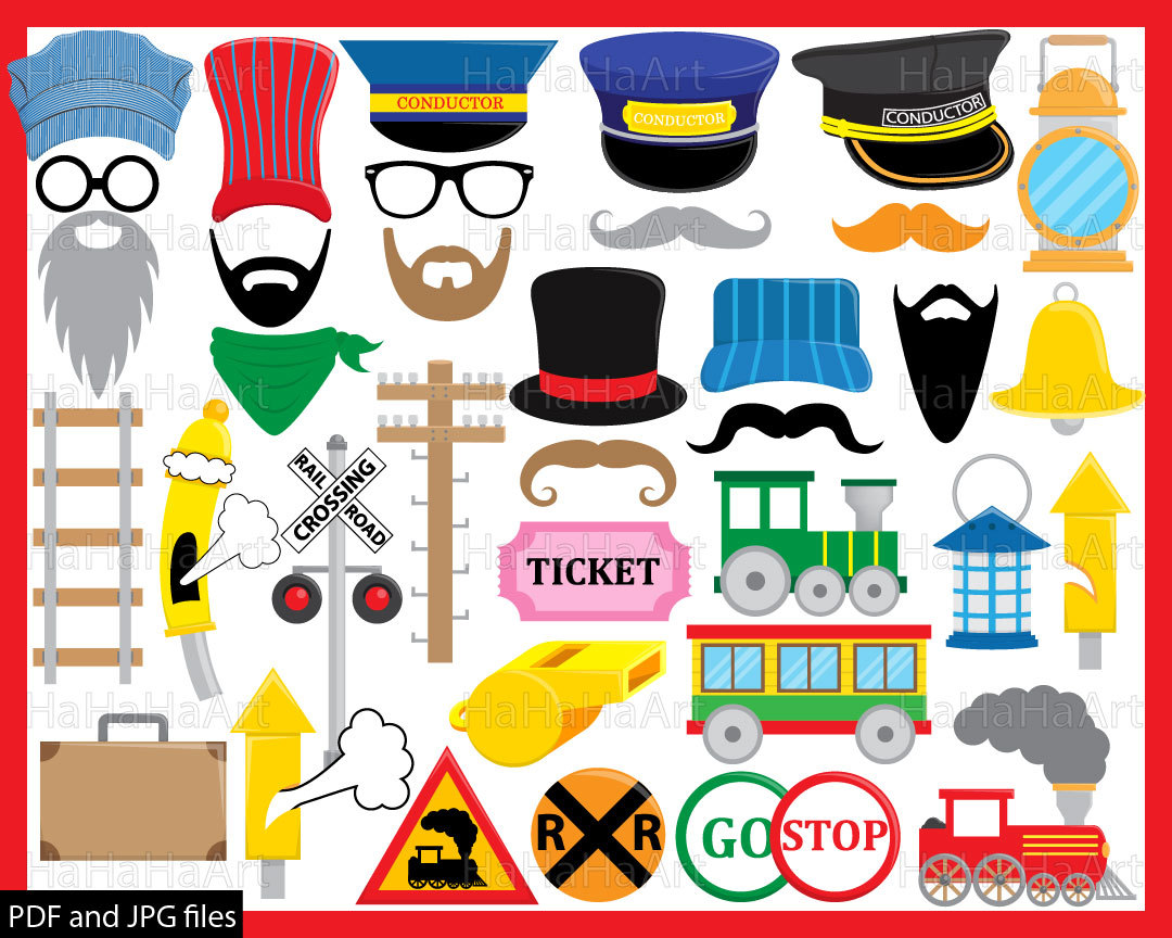 Train Props ClipArt PDF JPG Digital Graphic Design | Etsy