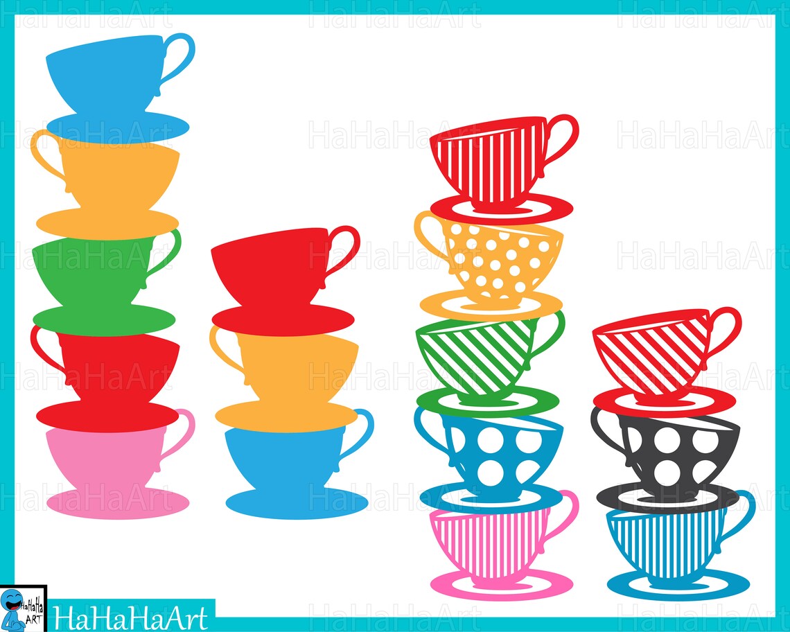 Alice's Tea Cups Momogram Cutting Files Digital Files Svg - Etsy