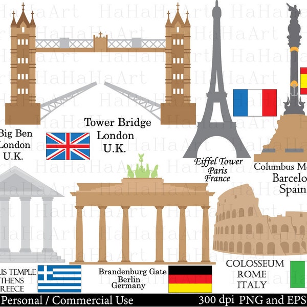 Paris Clip Art Set - Etsy