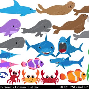Under the Sea Set 1 Clipart Digital Clip Art Graphics, Personal ...