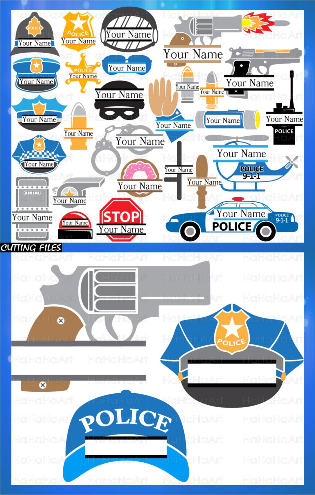 Split Fun Police Monogram Digital Cutting Files Svg Png Eps - Etsy