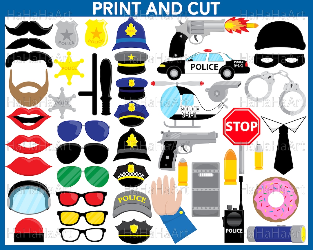 Many Props Police - Cutting Files SVG JPG Digital Graphic Design ...