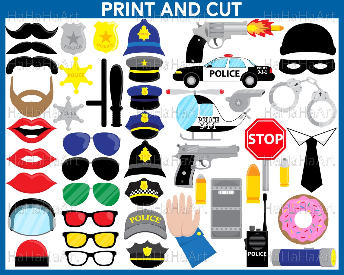 Many Props Police Cutting Files SVG JPG Digital Graphic - Etsy