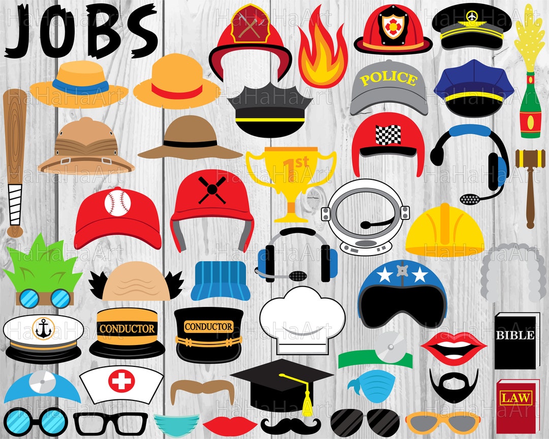 Job Photo Booth Props: Professions Party, SVG JPG PDF Files - Etsy