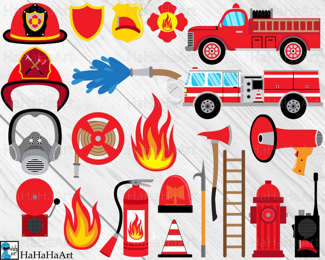 Fireman Clipart Set – Firefighter Vector Graphics (digital Download) - Etsy