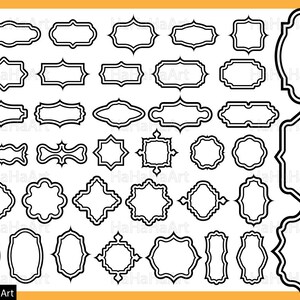 Line Vintage Frames - Clipart / Cutting Files Svg Pdf Png Jpg Eps Dxf ...