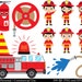 Firefighters Set Clipart Digital Clip Art Graphics Personal Commercial ...