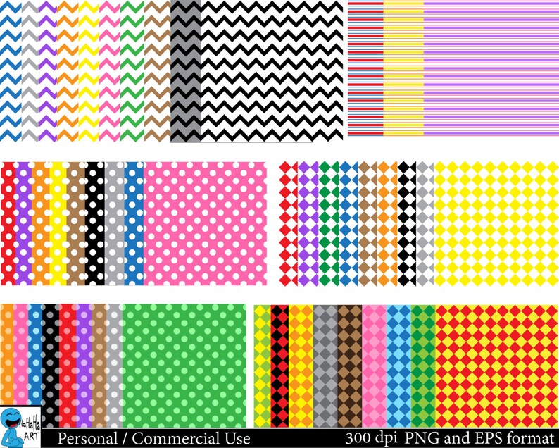 Paper Design Set Clipart Digital Clip Art Graphics | Etsy