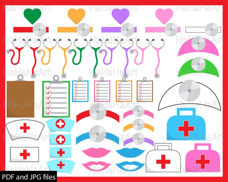 Doctor Props Clipart PDF JPG Digital Graphic Design - Etsy