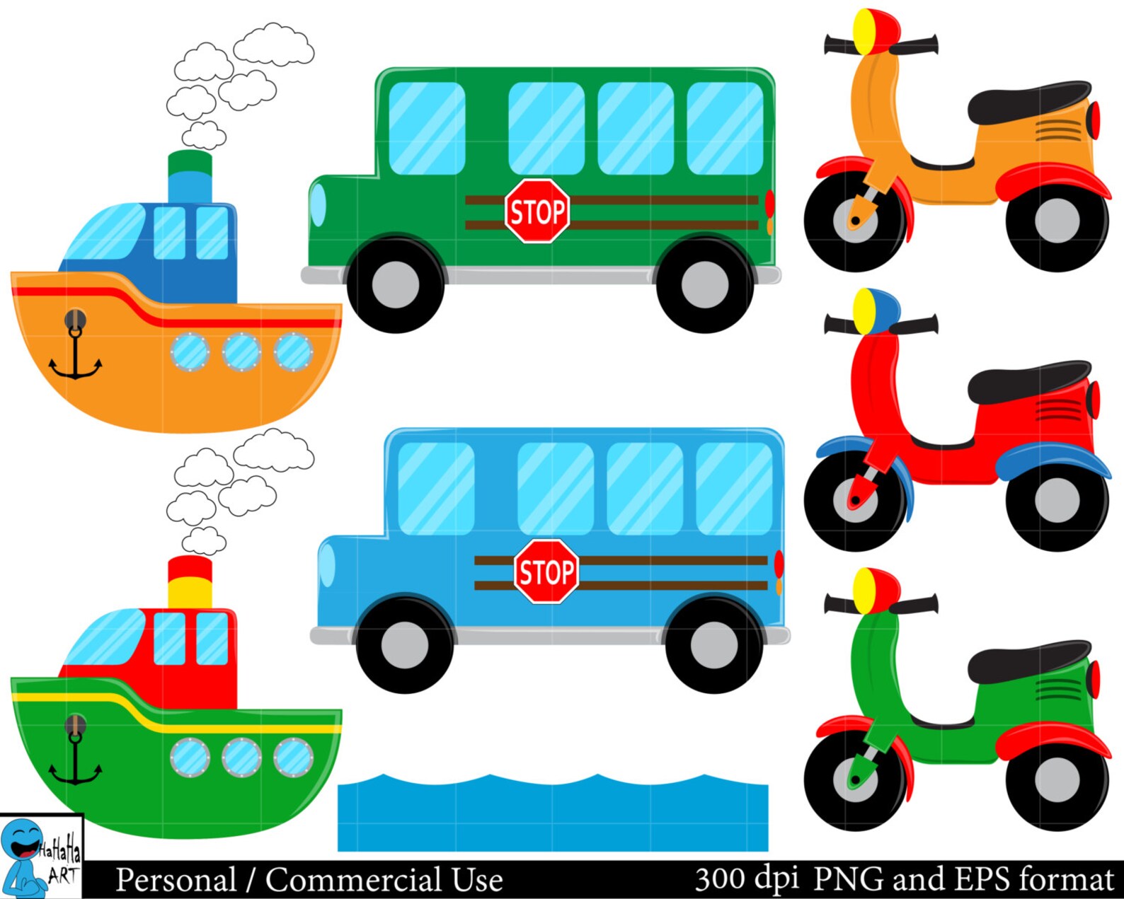 All Transportation Set Clipart Digital Clip Art Graphics, Personal ...