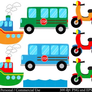 All Transportation Set Clipart - Digital Clip Art Graphics, Personal ...
