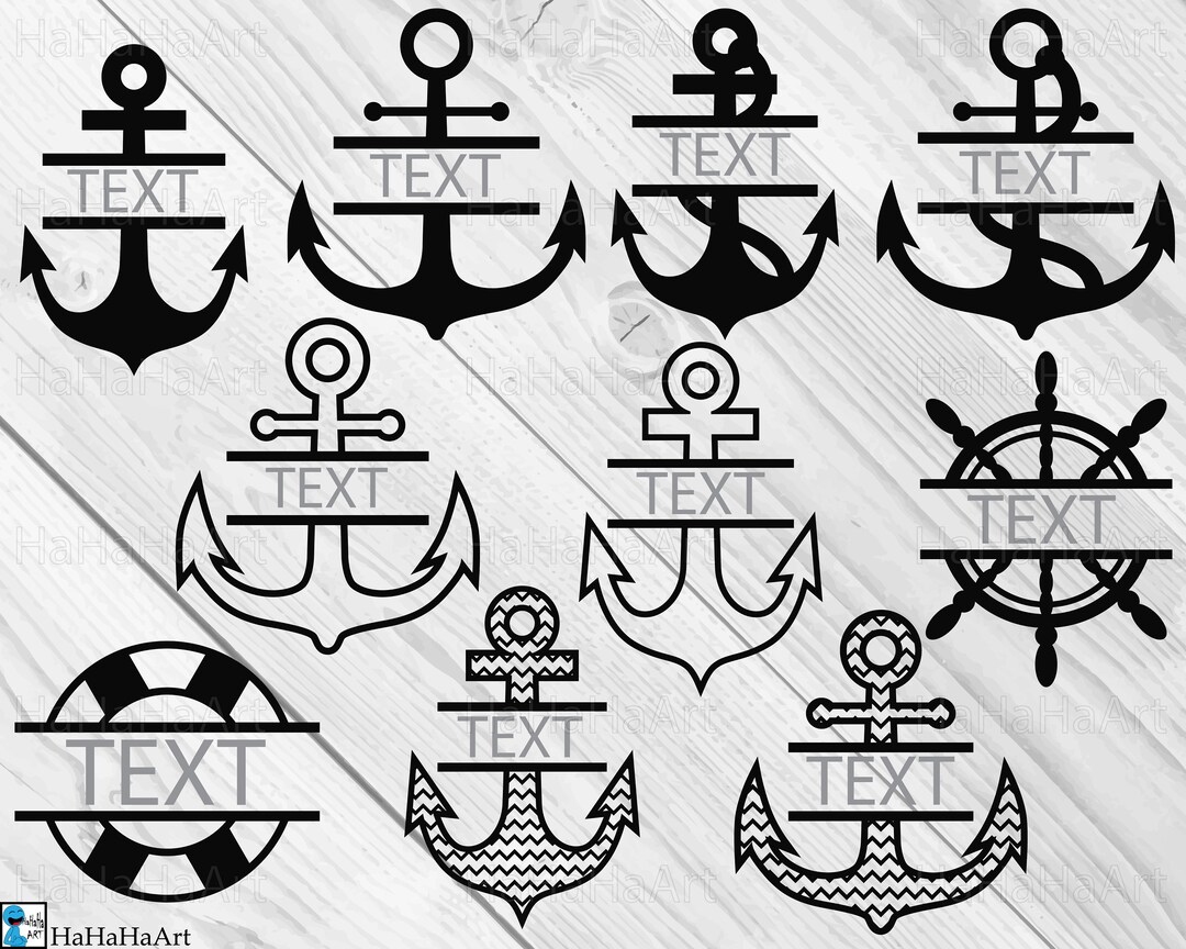 Split Anchor V3 - Clipart / Cutting Files Svg Png Jpg Dxf Eps Digital ...