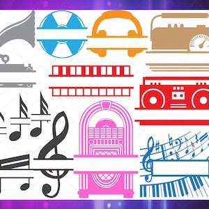 Split the Best Music Monogram - Cutting Files Svg Png Eps Jpg Dxf ...