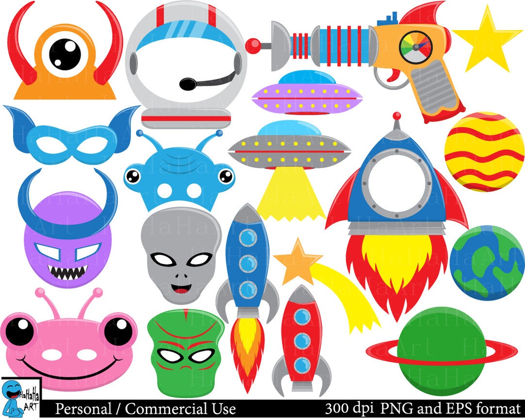 Alien Props Set 2 Set Clipart Digital Clip Art Graphics Personal ...