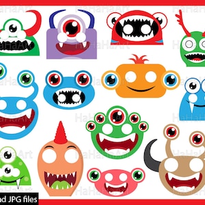 Cute Monsters Props V2 Clipart PDF JPG Digital Graphic Design ...