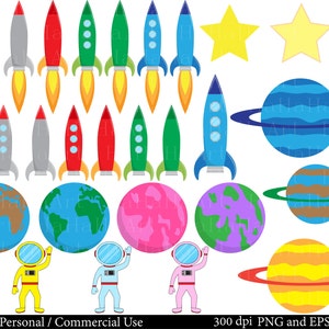 Space Kids Set Clipart Digital Clip Art Graphics, Personal, Commercial ...