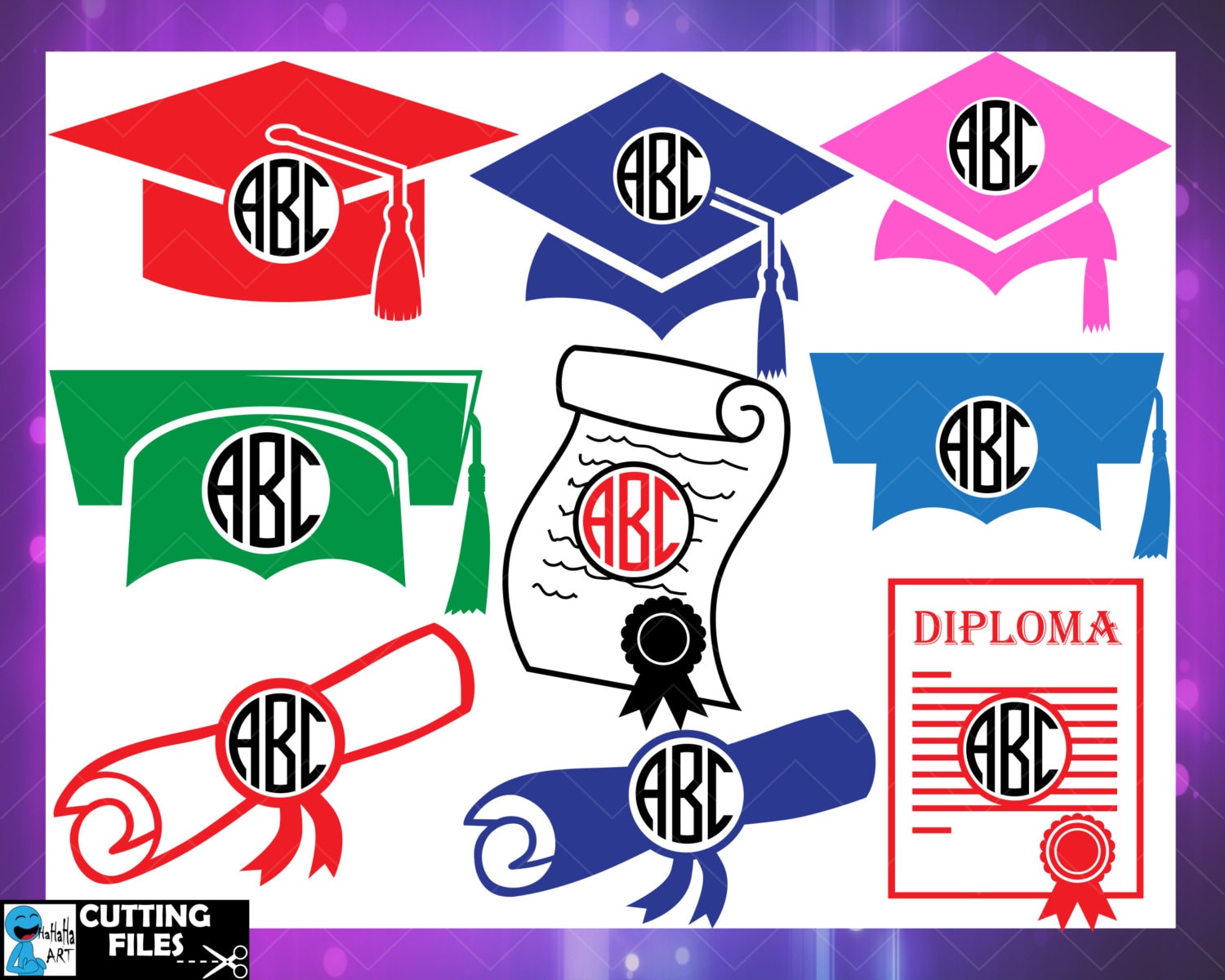 Small Monogram Graduation Digital Cutting Files SVG Eps Png - Etsy
