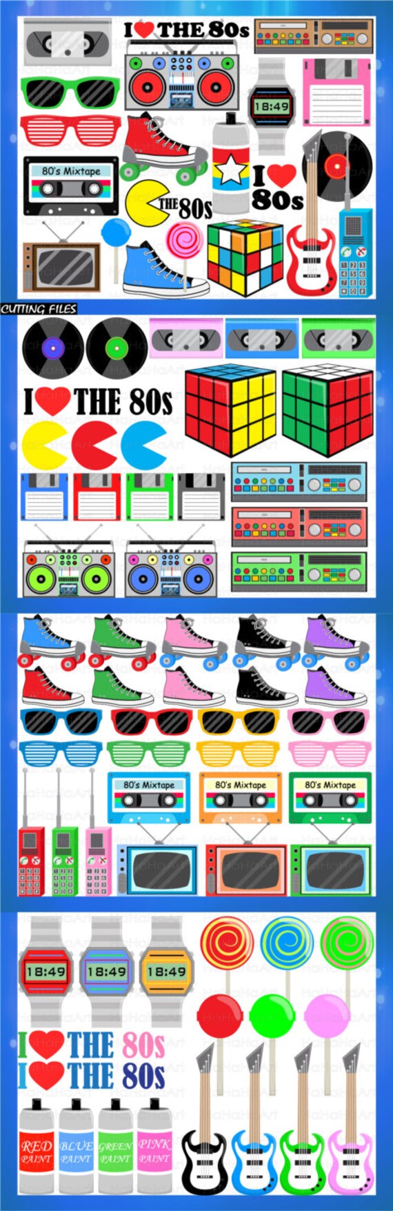 I Love The 80s Clipart / Cutting Files Svg Png Eps digital | Etsy