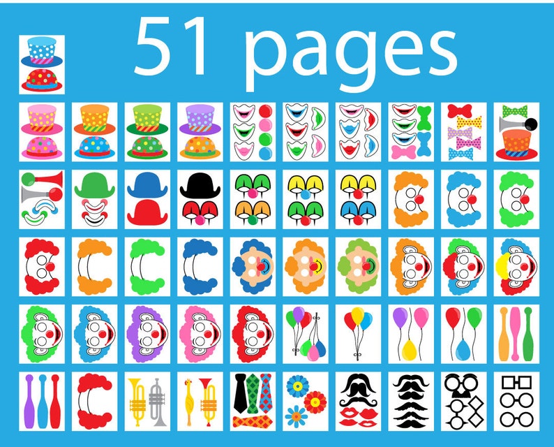 Clown Props Cutting Files SVG JPG Digital Graphic Design - Etsy