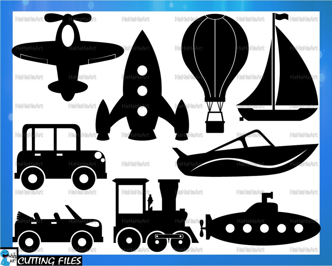 Transportation Monogram V1 Black - Cutting Files Svg Png Jpg Eps Dxf ...