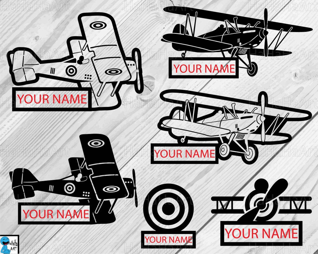 Split Old Planes Monogram - Clipart / Cutting Files Svg Pdf Png Jpg Eps ...