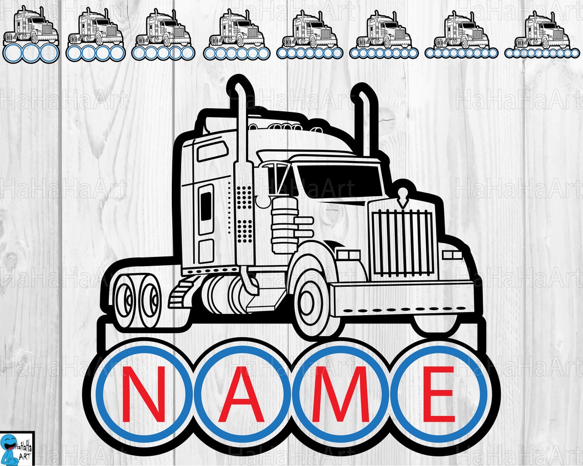 18 Wheeler Truck Circle Name Clipart / Cutting Files Svg Png - Etsy