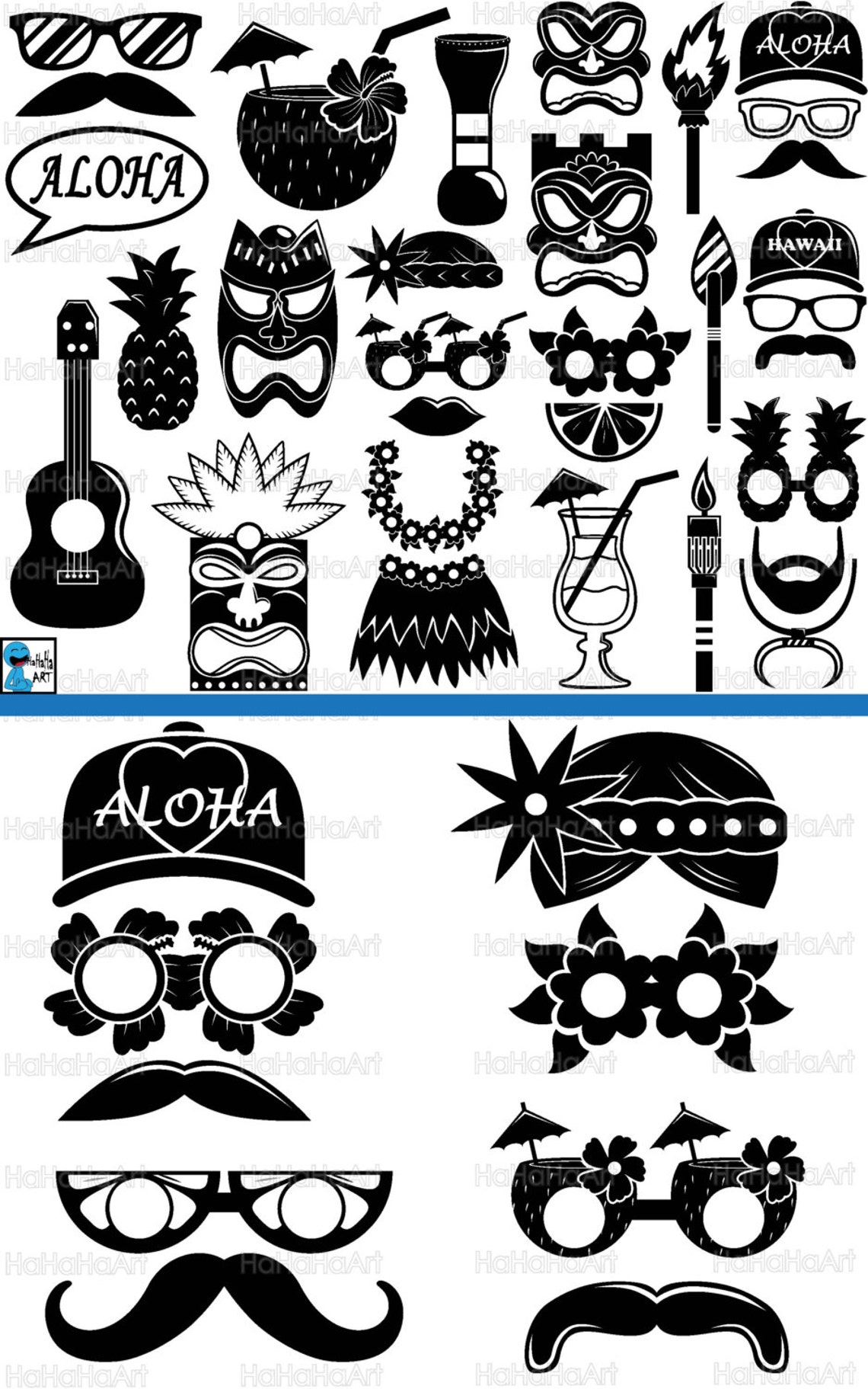 Hawaii Monogram Ver.1 Black - Cutting Files Digital Svg Eps Dxf Jpg Png ...
