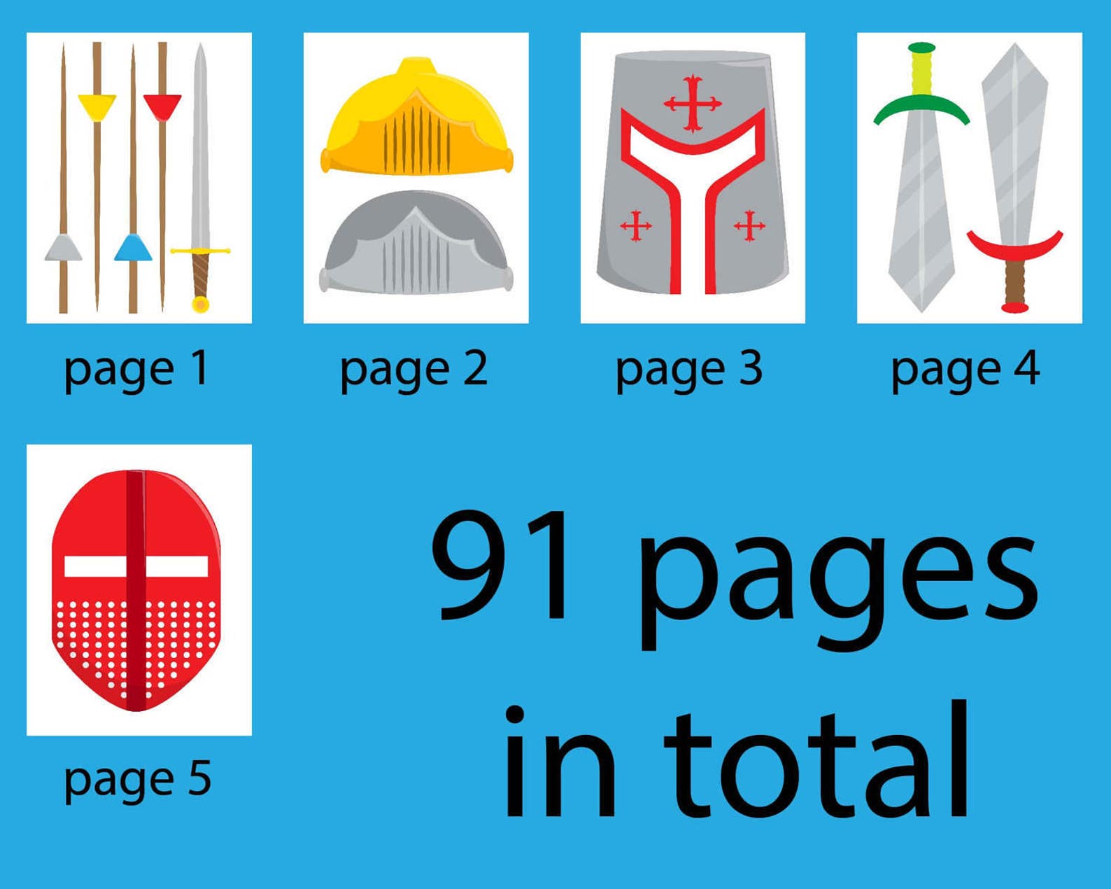 Knight Props Clipart PDF JPG Digital Graphic Design - Etsy