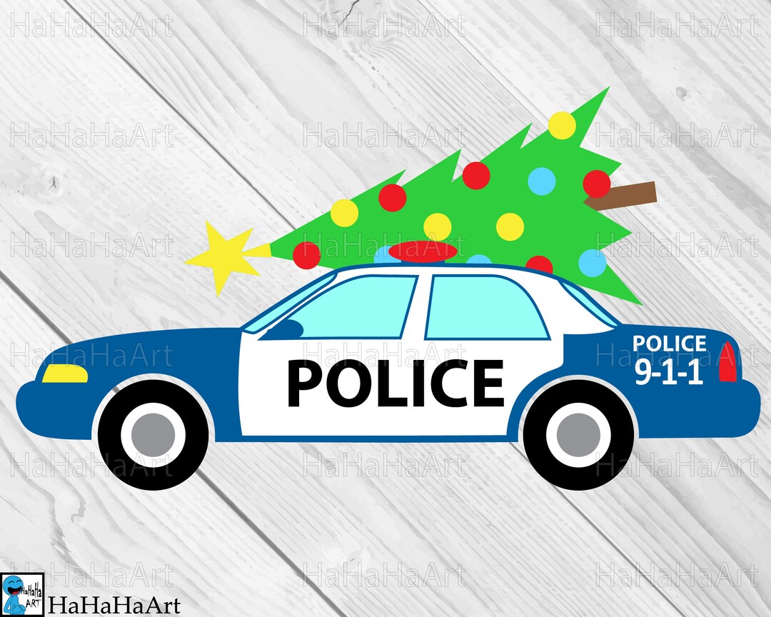 Christmas Police Car Clip Art / Cutting Files Svg Eps Dxf Png Jpg ...