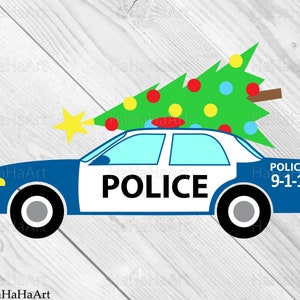 Christmas Police Car Clip Art / Cutting Files Svg Eps Dxf Png Jpg ...