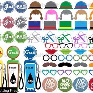 Race Car 50s Props V2 - Cutting Files SVG JPG Digital Graphic Design ...