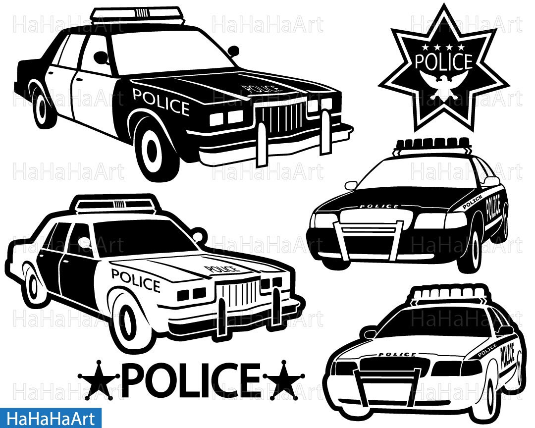 US Police Car Monogram - Clipart / Cutting Files Svg Pdf Png Jpg Eps ...