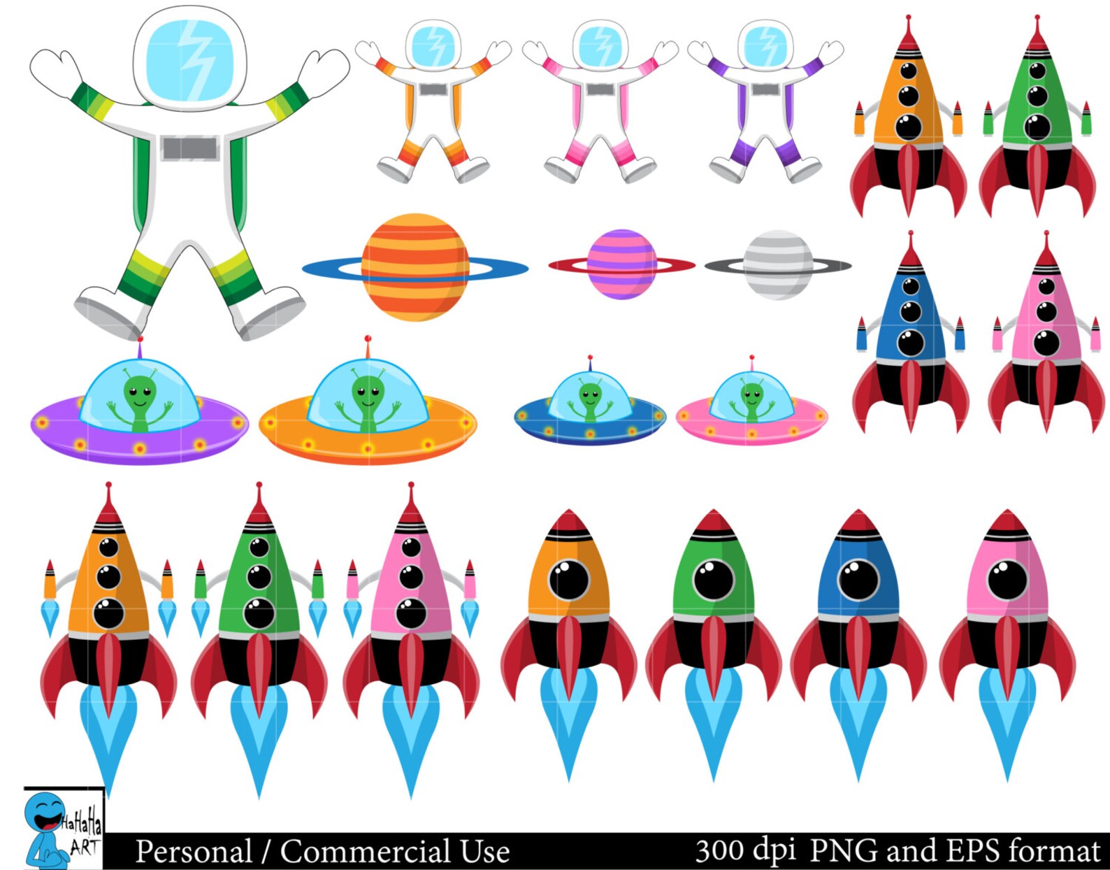 Space Set Clipart Digital Clip Art Graphics Personal - Etsy