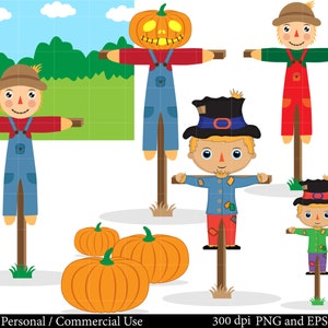 Scarecrow Set Clipart Digital Clip Art Graphics, Personal, Commercial ...