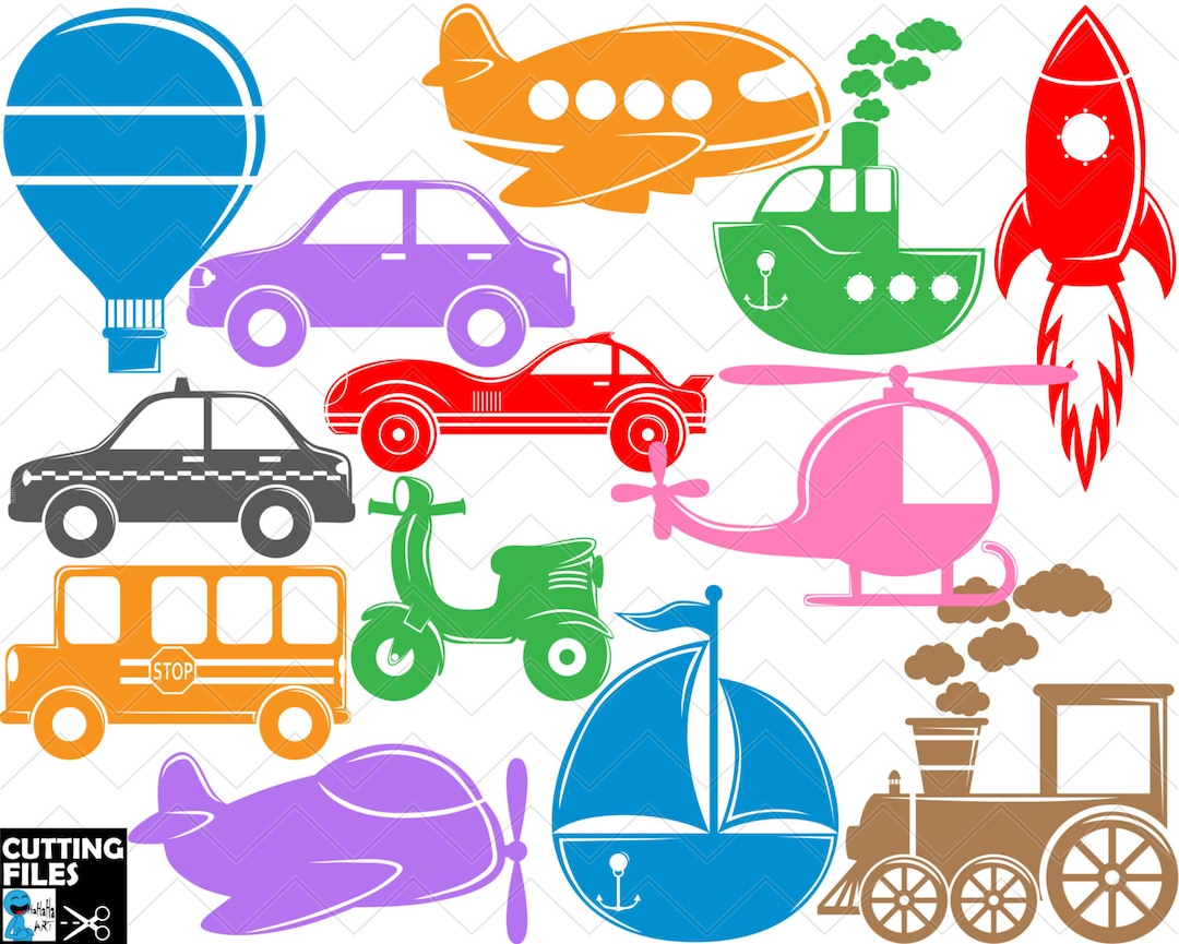 Transportation Clipart (svg, Eps, Png, Dxf) - Vehicle Cut Files ...