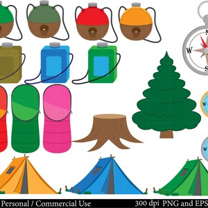 Camping Set Clipart - Digital Clip Art Graphics Personal Commercial Use ...