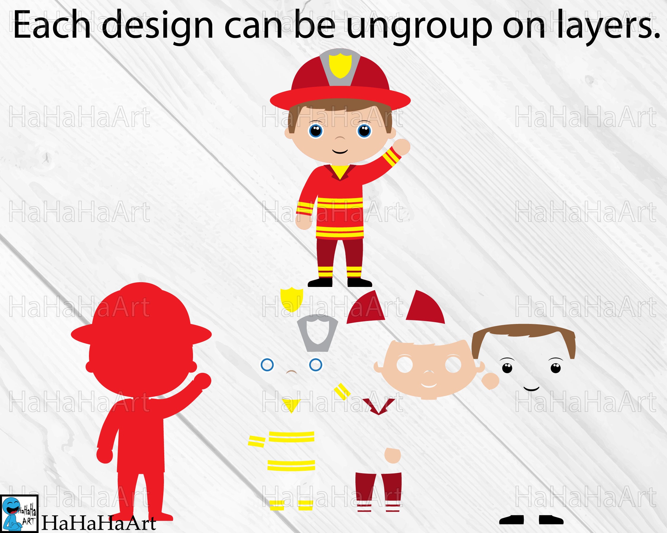 Firefighters - Clip Art / Cutting Files Svg Eps Dxf Png Jpg Digital ...