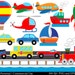 All Transportation Set Clipart Digital Clip Art Graphics, Personal ...